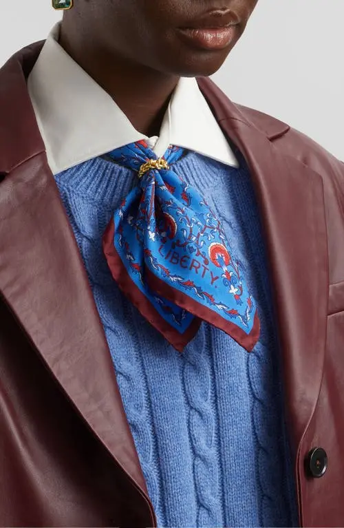 Liberty Lodden Silk Square Scarf - Blue
