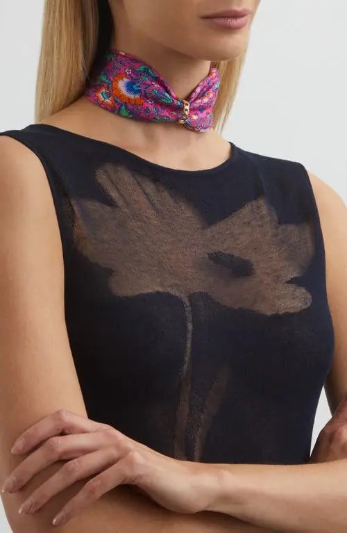 Liberty Lodden Silk Square Scarf - Pink