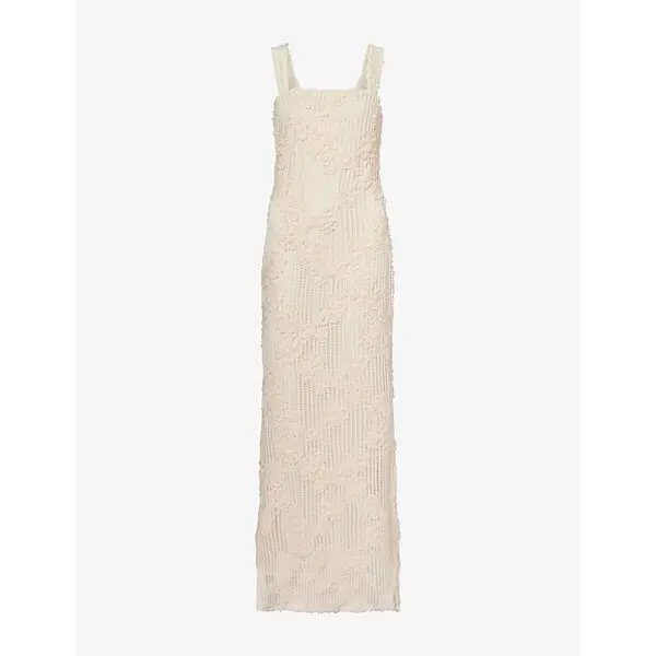 Pretty Lavish Gigou Crochet Knitted Maxi Dress - Cream | Editorialist