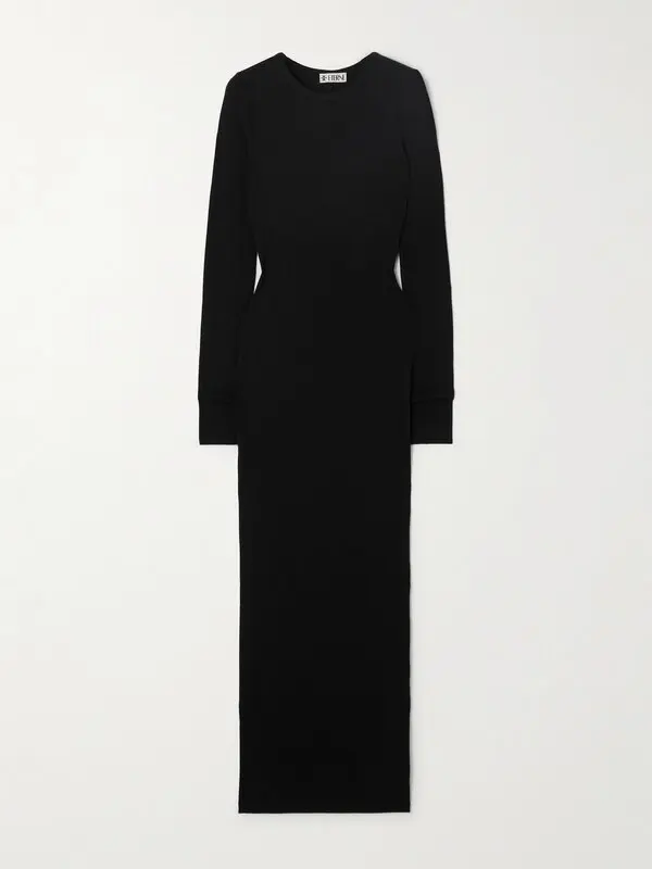 Eterne Ribbed Stretch-jersey Maxi Dress - Black