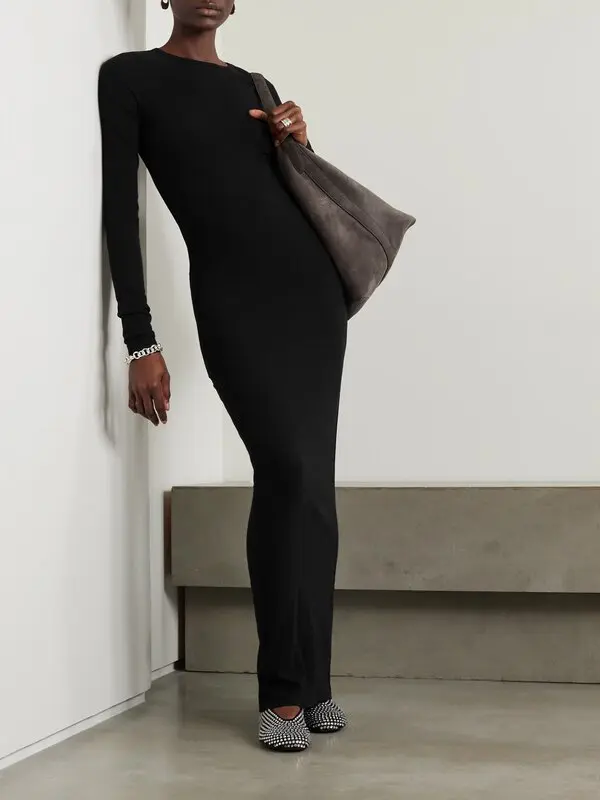 Eterne Ribbed Stretch-jersey Maxi Dress - Black