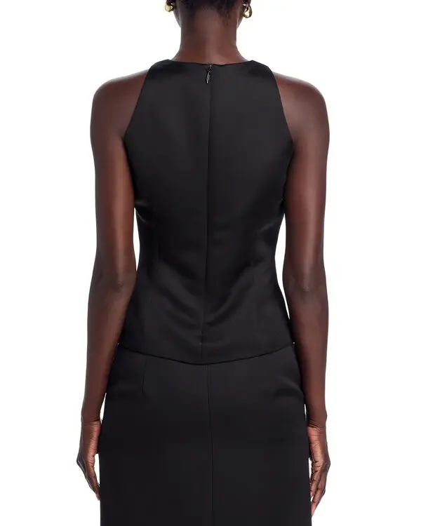 LEO LIN Amelia Top With Embellished Flowers - Ebony