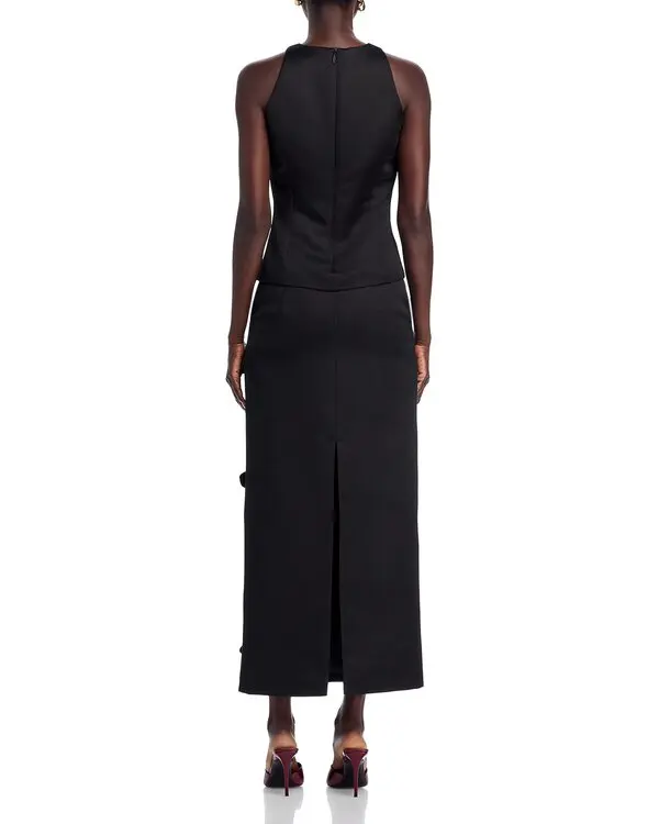 LEO LIN Amelia Top With Embellished Flowers - Ebony