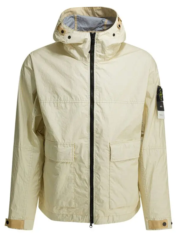 Stone Island Waterproof Hooded Jacket - White