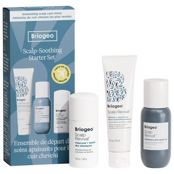 BRIOGEO Scalp Revival Moisture + Detox + Refresh Minis Kit For Dry, Flaky Scalp - One-color