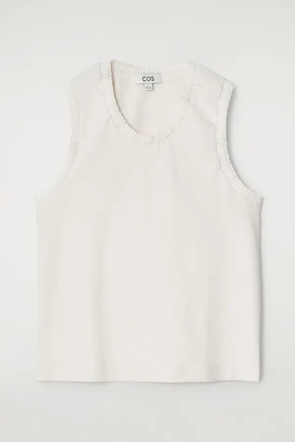 Cos Gathered Cotton Tank Top - White