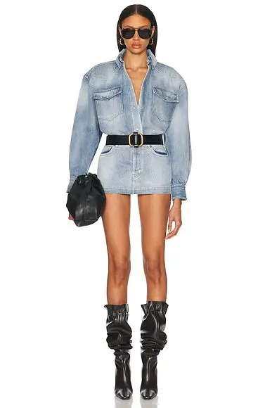 Alexandre Vauthier Denim Button Down Top