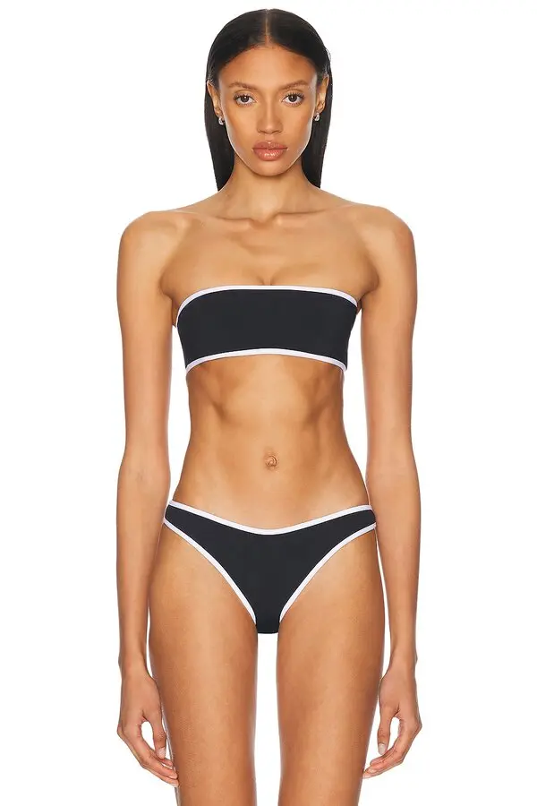 TROPIC OF C Bando Bikini Top - Black & White