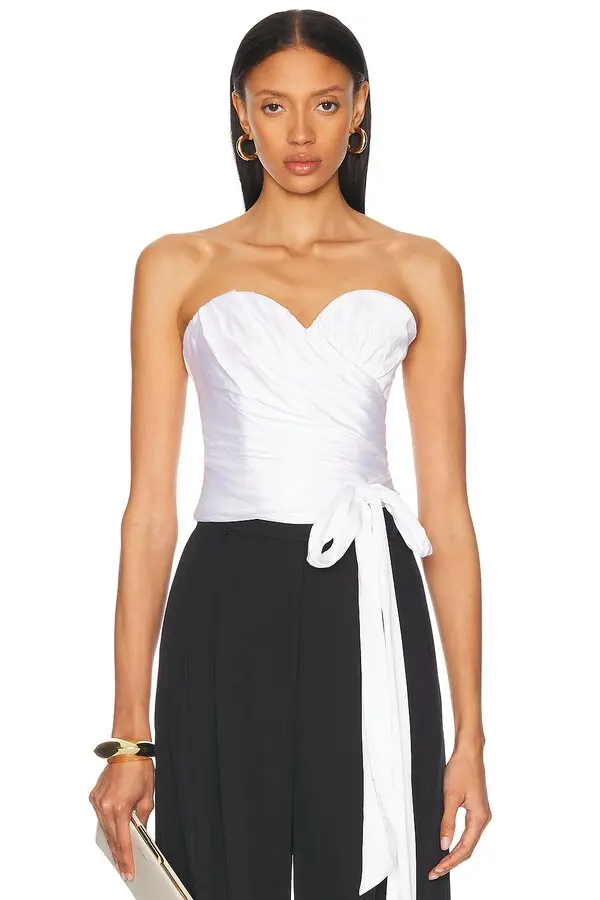 Alexandre Vauthier Satin Strapless Top