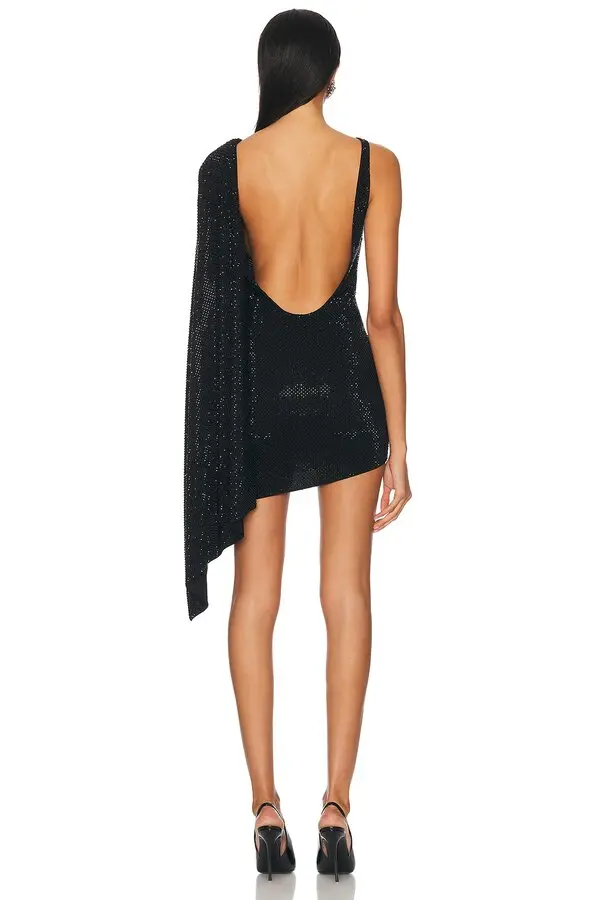 Alexandre Vauthier Macro Crystal Draped Mini Dress