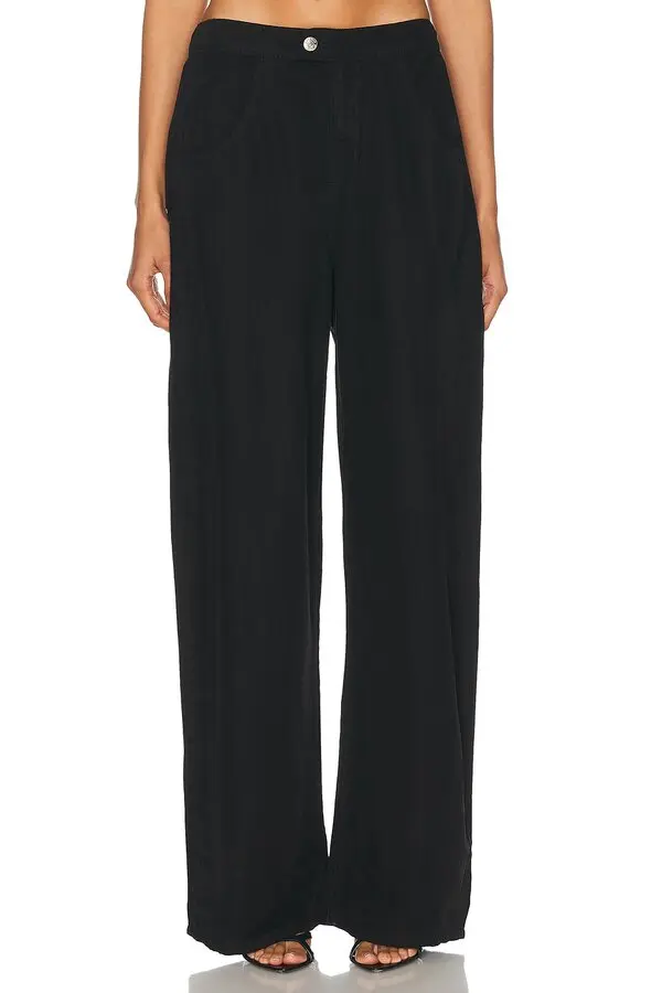 EB DENIM Eddie Bowed Linen Pant - Black