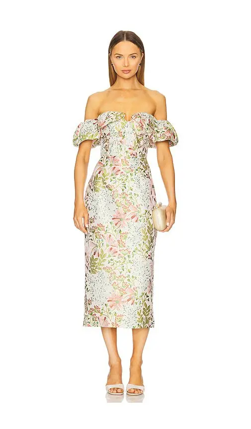 ELLIATT Calaantha Floral Jacquard Midi Dress