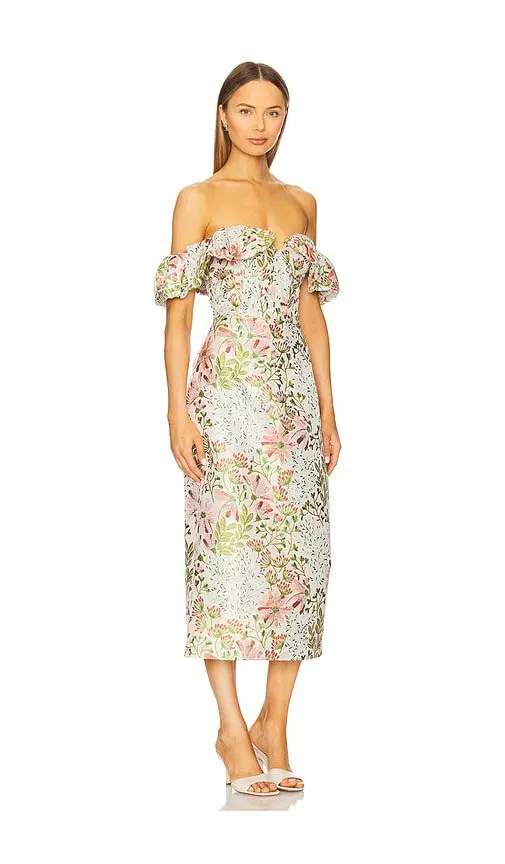 ELLIATT Calaantha Floral Jacquard Midi Dress