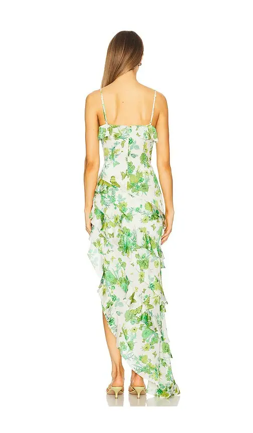 ELLIATT Asymmetrical Maxi Dress With Ruffles