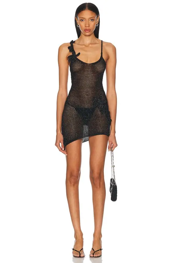 BANANHOT Maris Crochet Mini Dress - Black