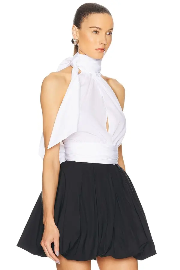 Alexandre Vauthier Poplin Sleeveless Blouse - White