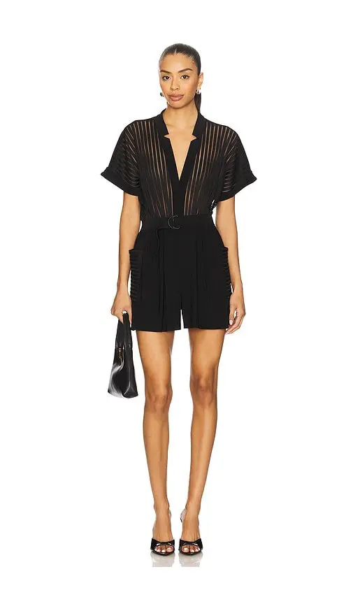 Norma Kamali Geralyn Romper - Black