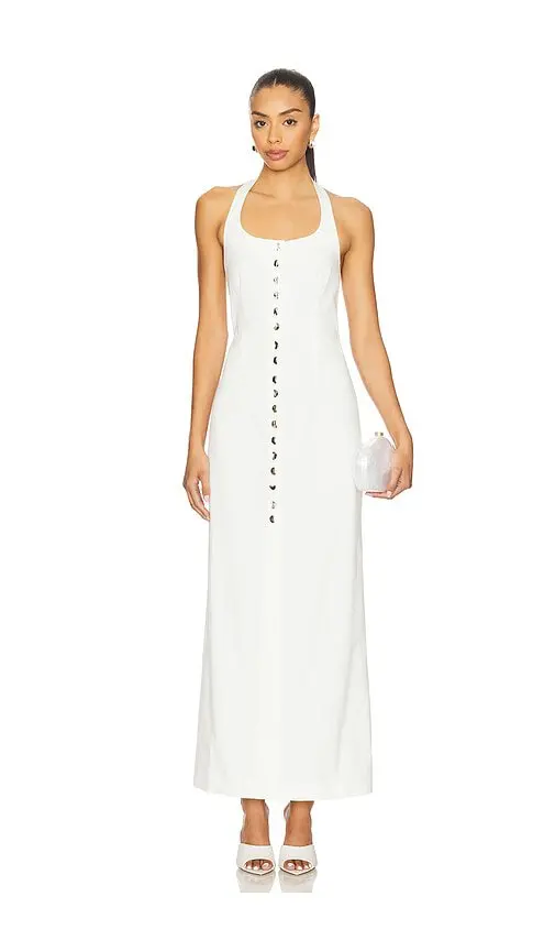 SELMACILEK Button Detail Midi Dress - White