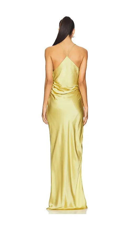 THE SEI Lace Inset Cowl Gown In Yellow