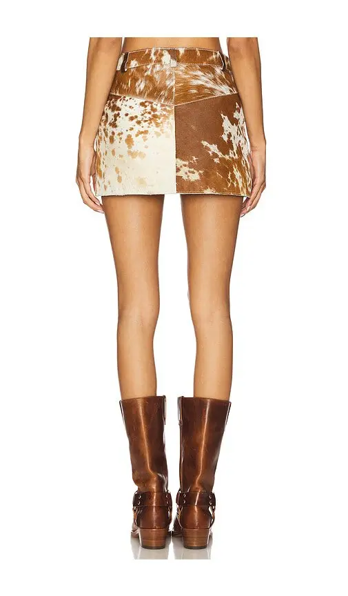 UNDERSTATED LEATHER Cowhide Mini Skirt