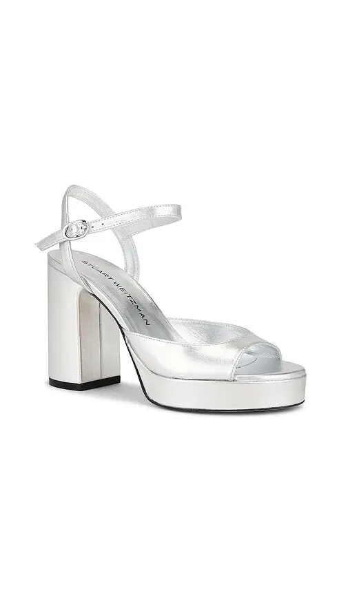 STUART WEITZMAN Dayna Ii Platform Sandal In Metallic - Silver