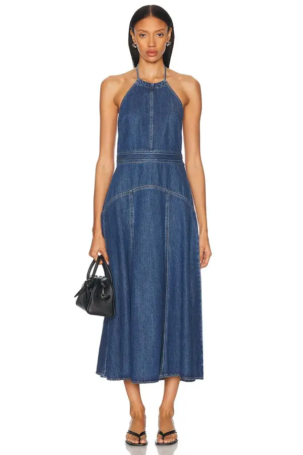 slim fit dress slacks Sylvie Merino Wool Fit & Flare Dress - Light Blue – Sylvie Fit & Flare Dress main image 1