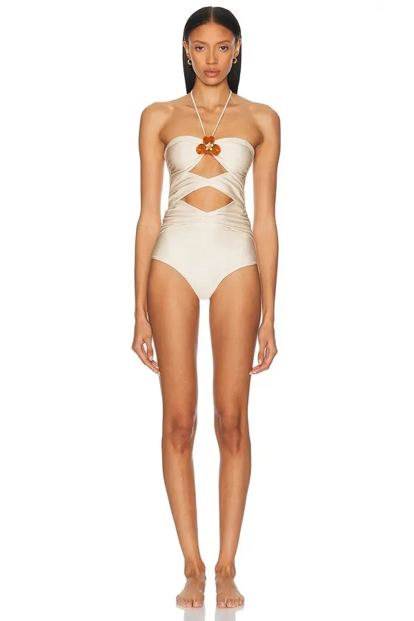 SHANI SHEMER Cinna One Piece Swimsuit - Macademia