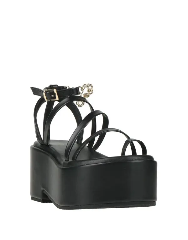Maje Leather Wedge Thong Sandals With Embellished Ankle Strap - Black
