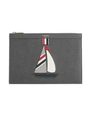 Thom Browne Leather Clutch - Grey