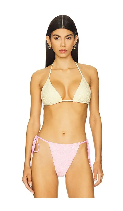 OCEANUS Nixie Color Block Bikini Top