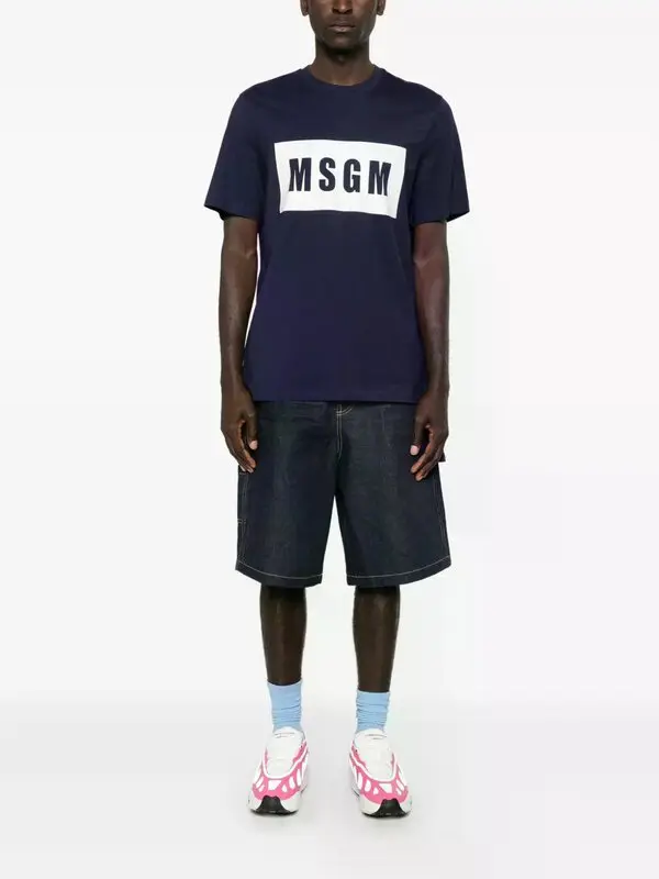 MSGM Logo-print T-shirt - Blue