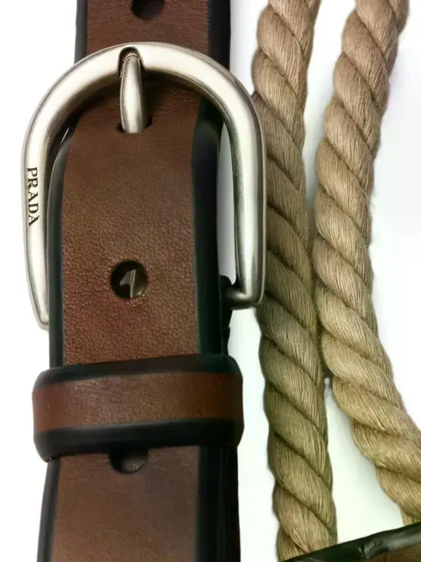 Prada Rope-detail Leather Belt