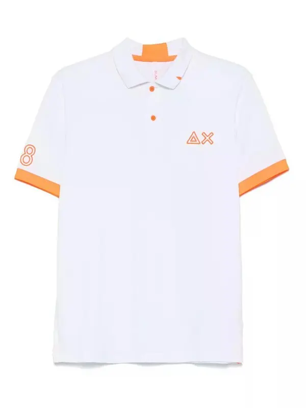 SUN 68 Logo-embroidered Polo Shirt - White