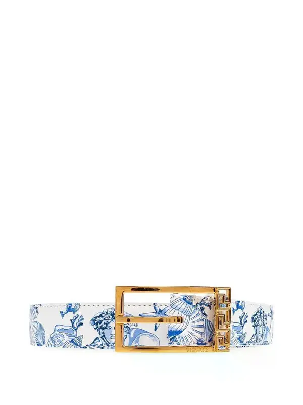 Versace Theatre-print Belt - Blue
