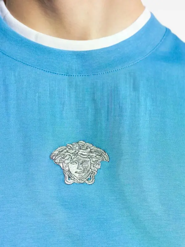 Versace Medusa-embroidered T-shirt - Blue