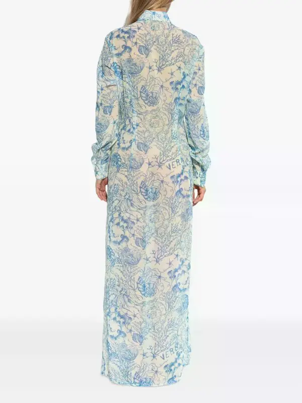 Versace Printed Maxi Shirt Dress