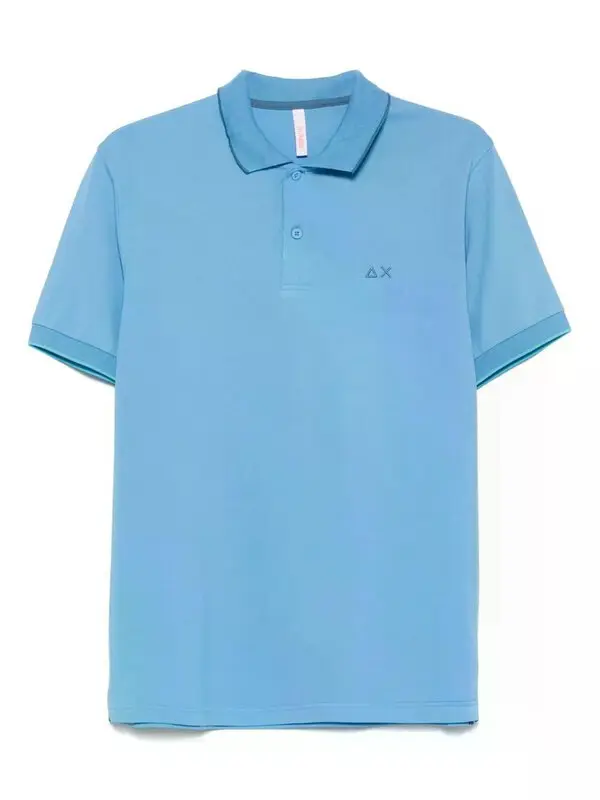 SUN 68 Contrast-trim Polo Shirt - Blue
