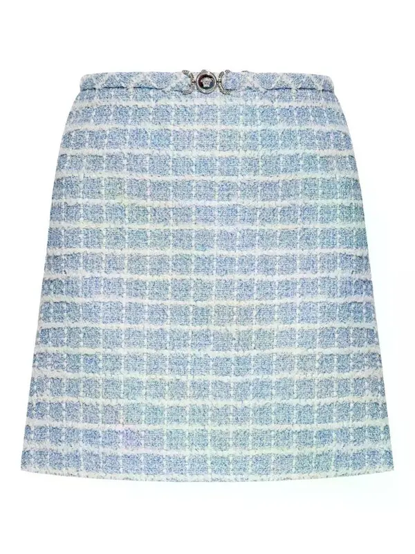 Versace Tweed Mini Skirt - Blue