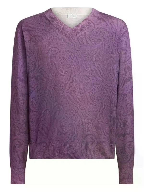 Etro Paisley Print Jumper - Purple
