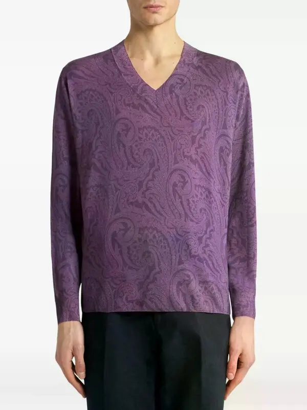 Etro Paisley Print Jumper - Purple