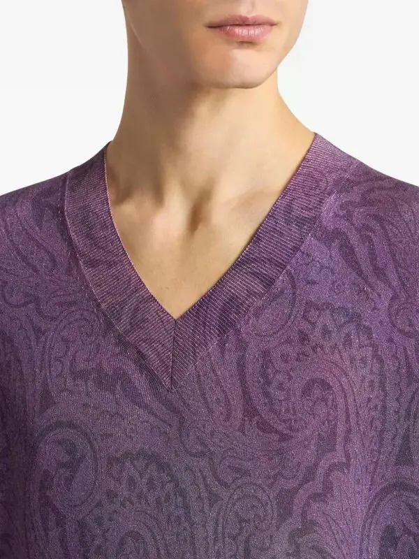 Etro Paisley Print Jumper - Purple