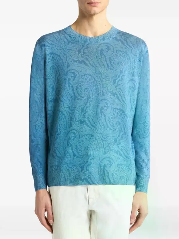Etro Paisley-print Jumper - Blue