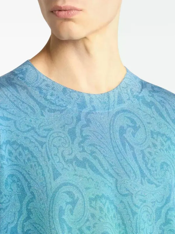 Etro Paisley-print Jumper - Blue