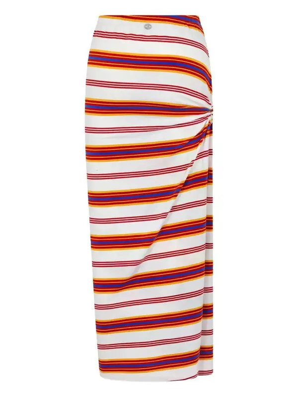 Rabanne Striped Draped Skirt - White