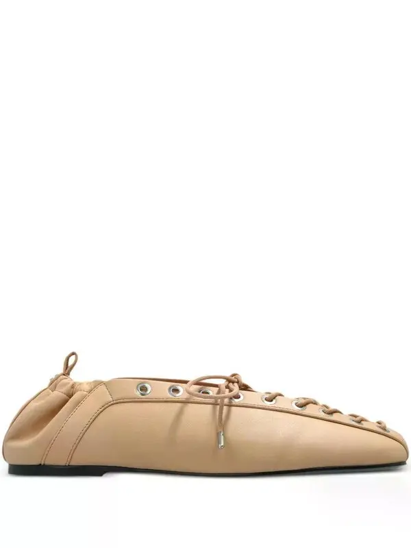 GANNI Leather Derby Shoes - Neutrals