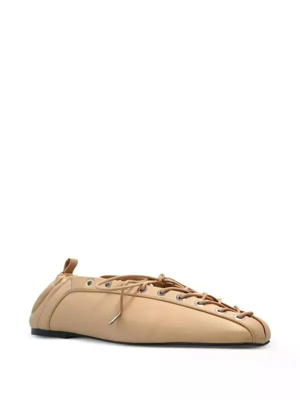 GANNI Leather Derby Shoes - Neutrals
