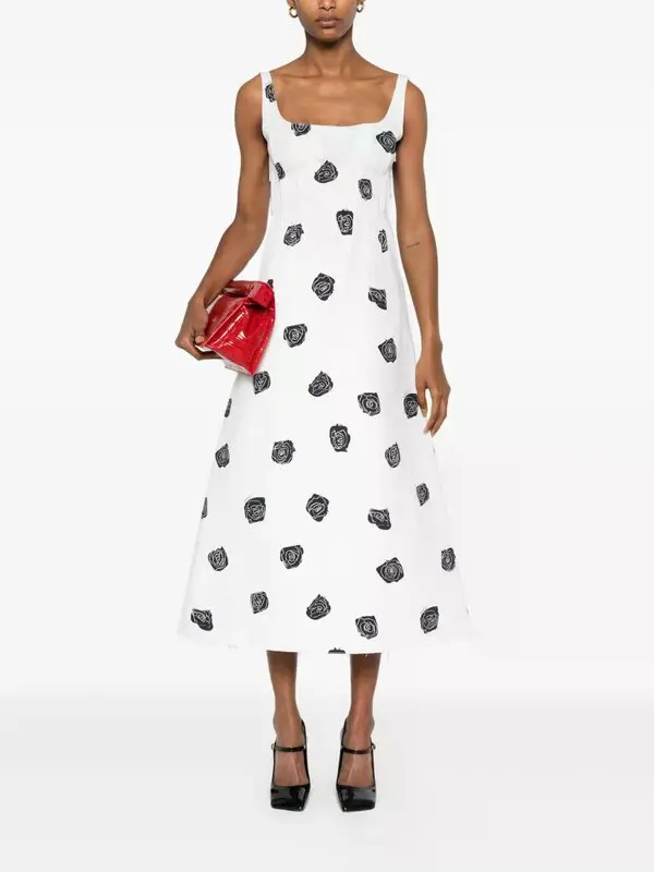 Marni Rose-print Midi Dress