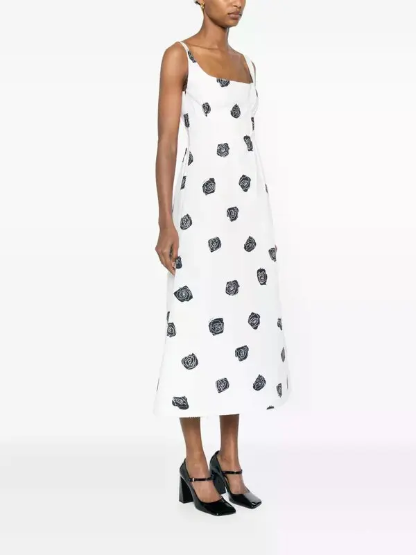 Marni Rose-print Midi Dress