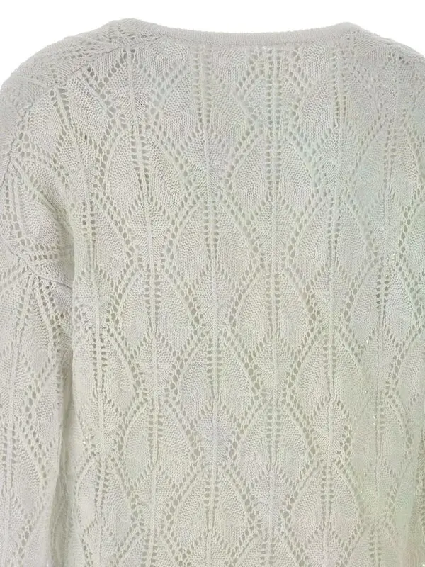 KANGRA Crochet-knit V-neck Sweater