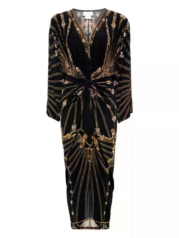 Camilla Long Split Front Twist Dress